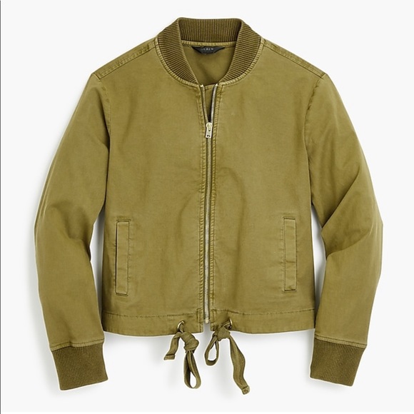 J. Crew | Jackets & Coats | J Crew Garment Dyed Bomber Jacket Size ...